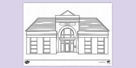 Police Station Map Icon | KS1 Colouring Sheets | Twinkl