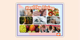 Healthy Living Display Banner (teacher made) - Twinkl