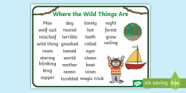 FREE! - Word Cards to Support Teaching on Where the Wild Things Are