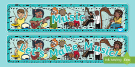 Music Banner - Printable | Classroom Display (teacher made)