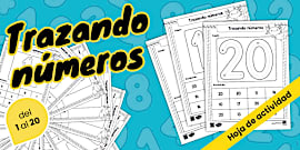 Tarjetas para emparejar números del 1 al 20