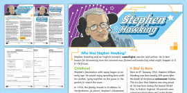 KS1 Stephen Hawking Differentiated Reading Comprehension Activity