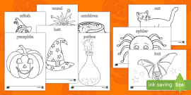 Autumn Picture and Word Colouring Sheets | Twinkl - Twinkl