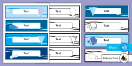 Editable Blue Monochrome Terrazzo Theme Desk Nameplates