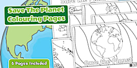 Earth Day Colouring Page