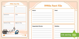 1920s Fact File Template (teacher made)