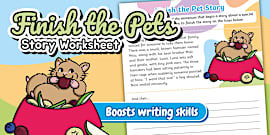 Writing Prompt: Finish the Story Worksheet
