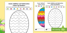 Easter Addition Color by Number | Printables | Twinkl USA