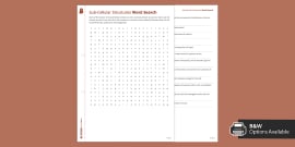 Year 7 - Year 10 Science Cells Word Search (teacher made)