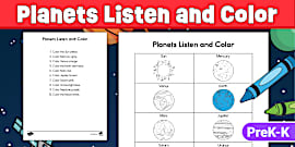Order of the Planets Cut and Paste Worksheet - Science