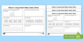 I Can Read Phase 4 Polysyllabic Words Worksheet / Activity Sheet