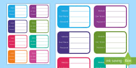 Student Computer Login Cards (teacher made) - Twinkl