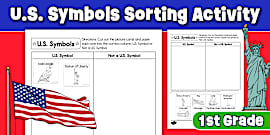Label the U.S. Symbols Cut and Paste Worksheet for K-2nd Grade