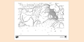 Bear Cave Coloring Page
