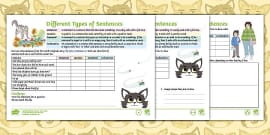 Year 2 Grammar: Different Sentence Types Activity Booklet