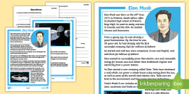 LKS2-Reading Comprehension- Differentiated-Elon Musk