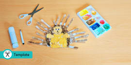 Autumn Hedgehog Scissor Cutting Skills Worksheet - Twinkl