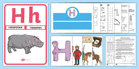 Litera h și litera H de mână: Trasare și legare - Twinkl