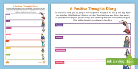 FREE! - Positive Thoughts Diary (Teacher-Made) - Twinkl