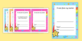Editable Notes to Parents (teacher made) - Twinkl