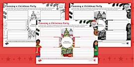 Design a Christmas Party Worksheet - Twinkl