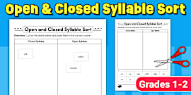 Open and Closed Syllable Sorting for 2nd-3rd Grade