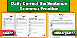September Daily Correct the Sentence Grammar Practice