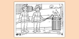Firefighter Colouring Sheets (teacher made) - Twinkl