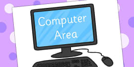 FREE! - 👉 Computer Area Sign (teacher made) - Twinkl