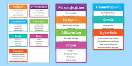 Figurative Language Example Reference Cards (teacher made)
