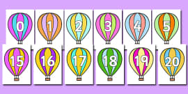 Numbers 0-100 on Hot Air Balloons (teacher made) - Twinkl