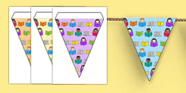 I Love Reading Bunting (teacher made) - Twinkl