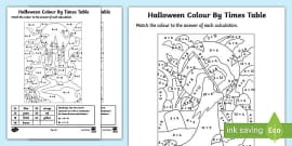 👉 Colour by Times Table Christmas Worksheet - Twinkl