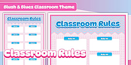 Blush & Blues Classroom Theme - Birthday Chart