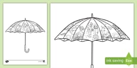 Design an Umbrella Template - EYFS - Weather - Art - Twinkl