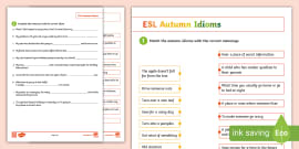 Easter and Spring Idiom Matching Worksheet (teacher made)