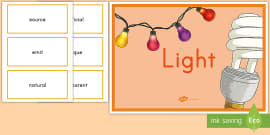 Science Light Word Mat - science, light, word mat, vocabulary