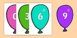 Counting to 20 on Balloons Display Cut-Outs (teacher made)