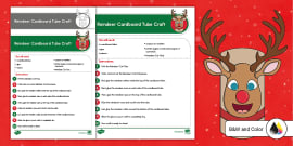 Reindeer Craft and Writing Activity | K-2 Worksheet | Twinkl