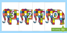 Numbers 0-50 on Elmer to Support Teaching on Elmer - Twinkl