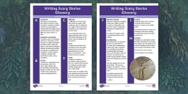 Writing Scary Stories Key Vocabulary Word Cards