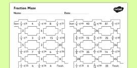 Year 3 Fraction Problems Worksheet / Worksheet - Twinkl