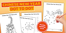 Chinese New Year Numbers to 50 Dot to Dot Worksheet / Worksheet