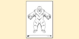 Yeti Colouring Sheet (teacher made) - Twinkl