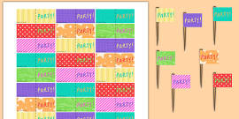 Princess Themed Birthday Party Toothpick Flags - Twinkl