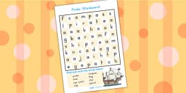 FREE! - Pirate Word Search - Word Search for 10-Year-Olds
