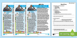 LKS2 Martin Luther King Jr. Differentiated Reading Comprehension Activity