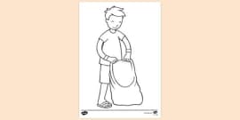 Bin Bag Rubbish Colouring Sheet (teacher made) - Twinkl