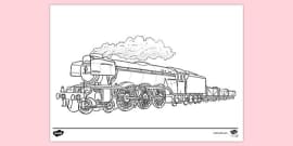 Steam Train Colouring Sheet Templates - Talking Steam Train