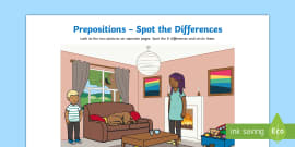 Prepositions I Spy in the Classroom Worksheets - Twinkl